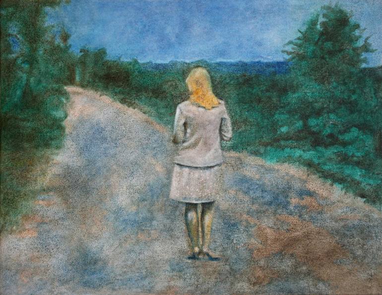 BLONDE ON ROAD Painting by Andrew Battye | Saatchi Art