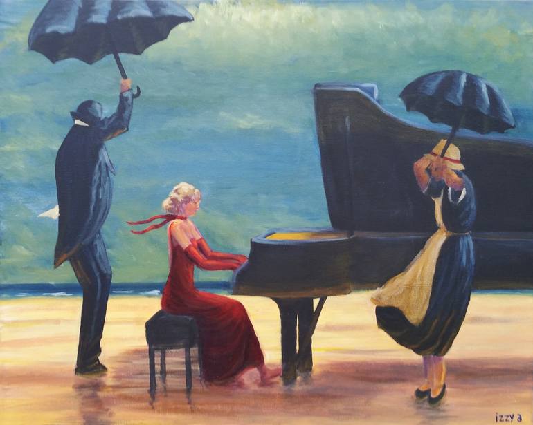 Playing to a Captive Audience Painting by Izzy Anderson | Saatchi Art