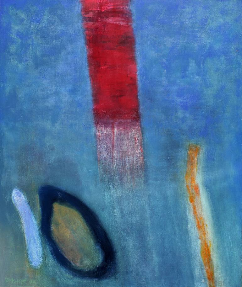 Red Through Blues Painting by Bhaskar Hande | Saatchi Art