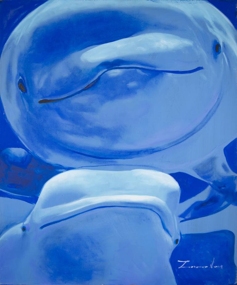 Dolphins Painting by Antonio Batsakis | Saatchi Art