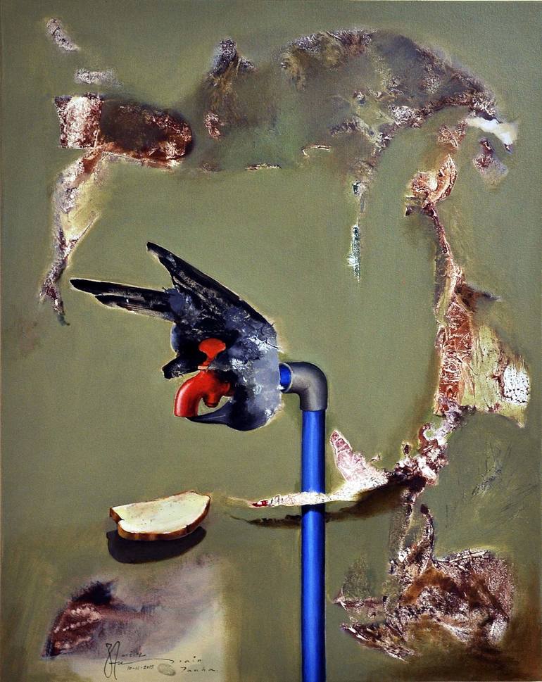 Abstract Crow Painting