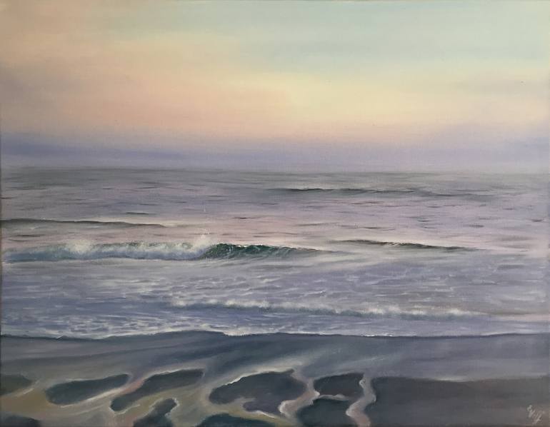Sunset at Brigantine Painting by Eva Volf | Saatchi Art