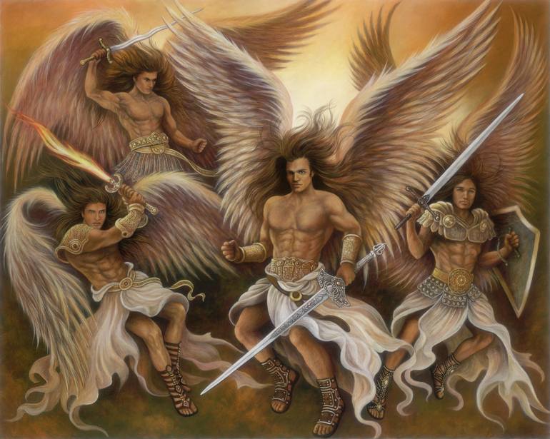 Warrior Angels Painting by Glenda Stevens | Saatchi Art