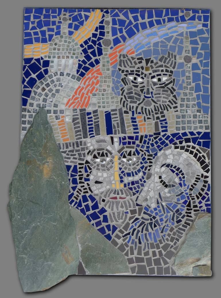 Legends of Magic Prague Sculpture by Sarka Mosaic Creation | Saatchi Art