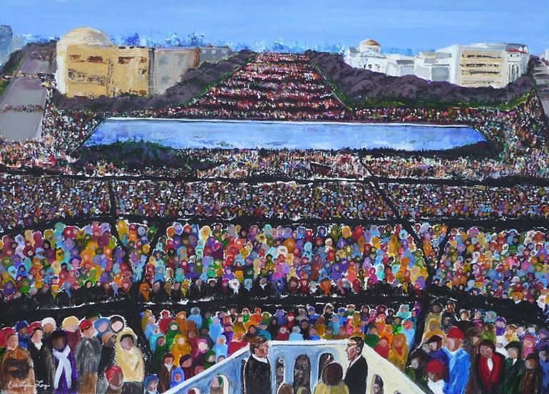 Sea of Humanity Painting by Eva-Lynn Loy | Saatchi Art