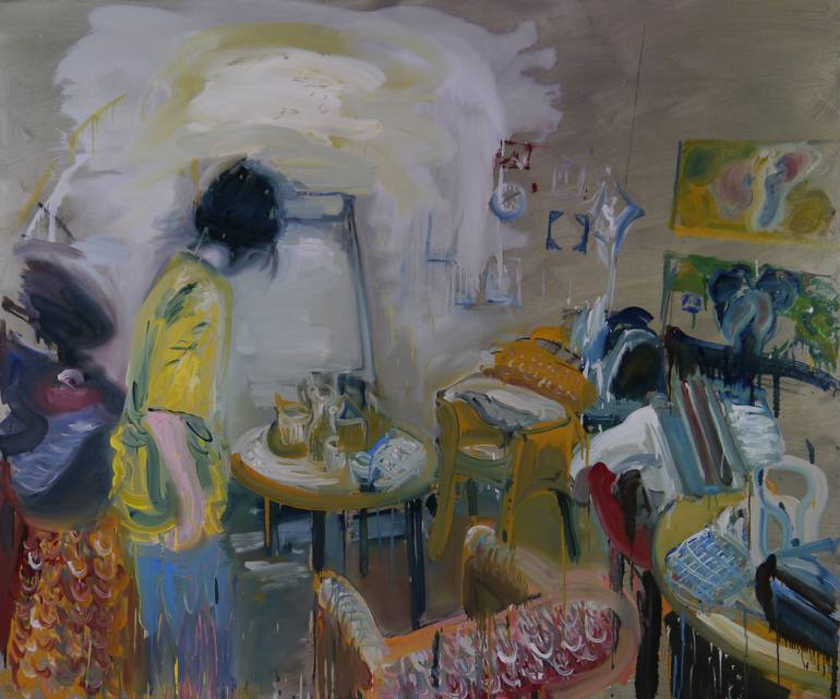 Elephants on the wall Painting by Peter Sutton | Saatchi Art