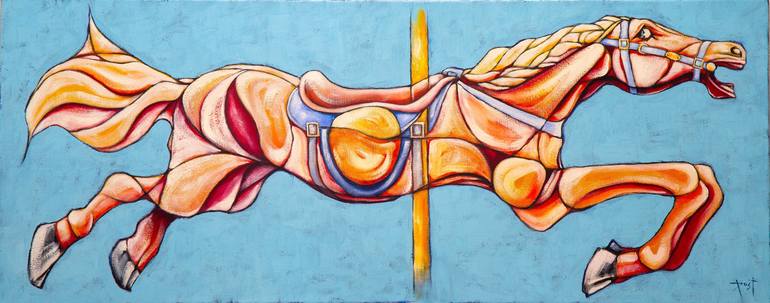 Carousel Horse Painting by Robert Post | Saatchi Art