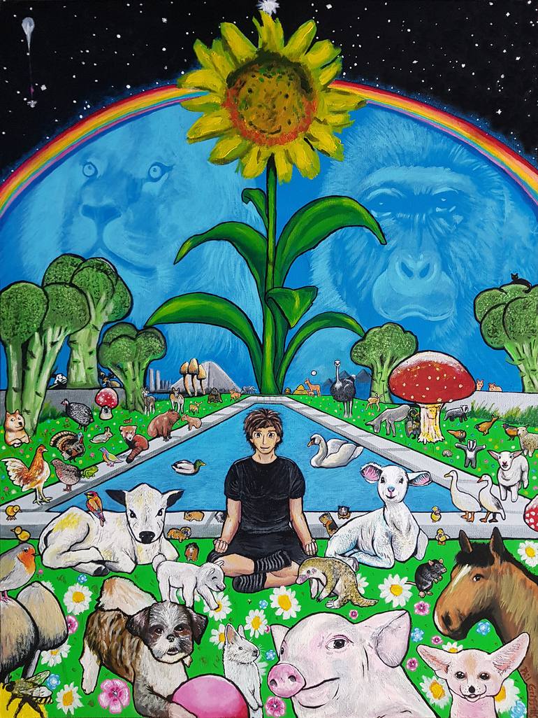 The Garden of Vegan Painting by Phil Griffiths | Saatchi Art