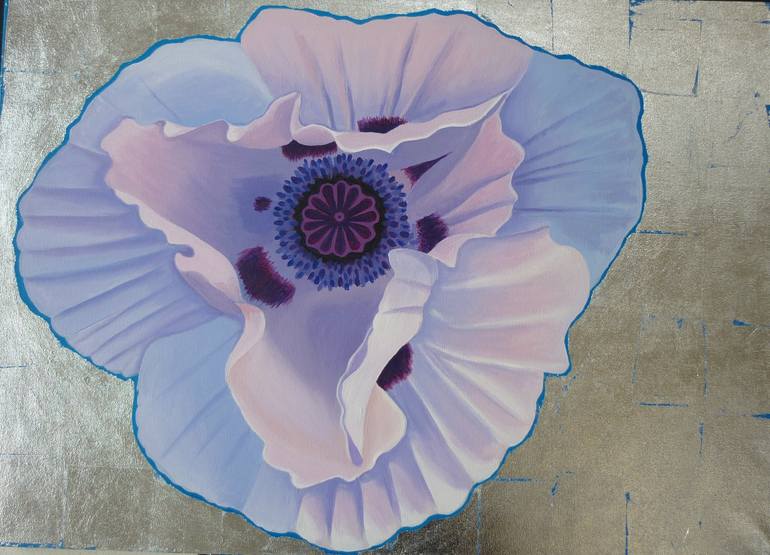 pale pink poppy Painting by Jill Bryson | Saatchi Art