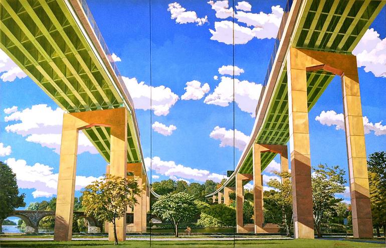 Expressway — Triptych Painting by ERIC HALL PAINTINGS | Saatchi Art