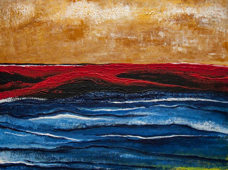Red River Painting by Evgenia Drabkina | Saatchi Art
