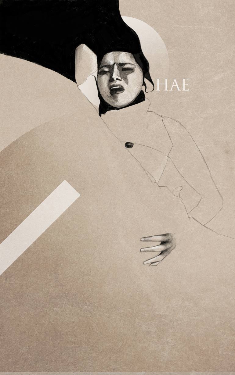 Black Hair, White Circle Mixed Media by Massimiliano 'Haematinon' Nigro ...