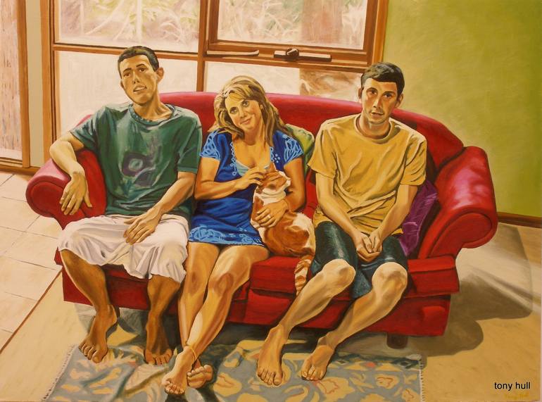 Stefan, Nat & Greer Harris Painting by Tony Hull | Saatchi Art