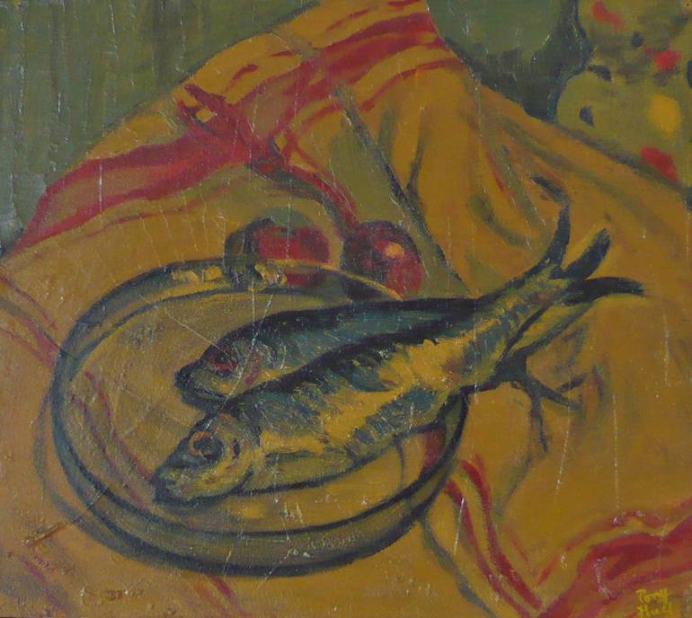 Still-Life with Fish Painting by Tony Hull | Saatchi Art