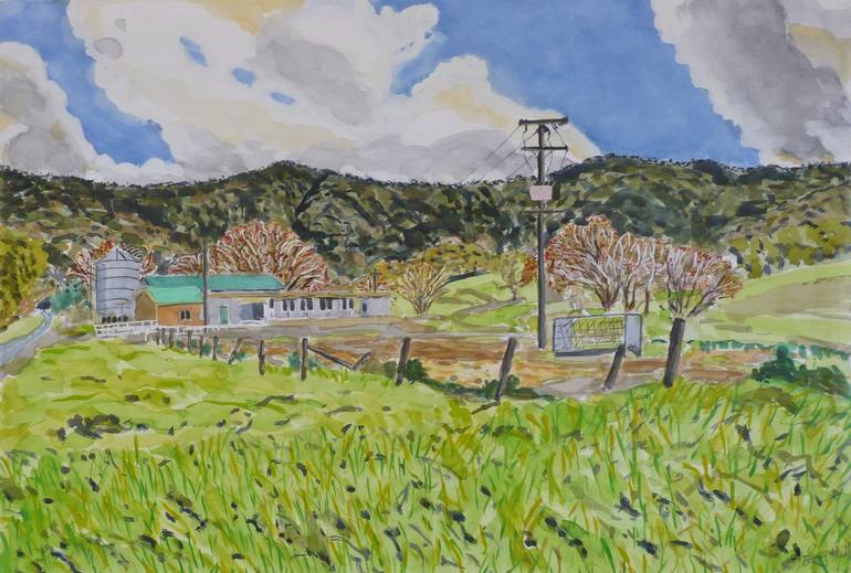 The Farm at the Bottom of Jamberoo Pass Painting by Tony Hull | Saatchi Art