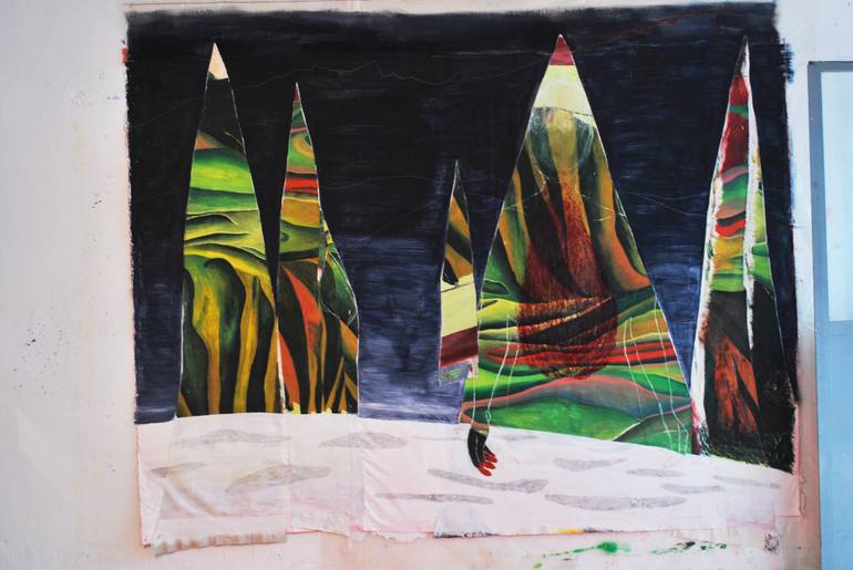 Red wind Painting by Sepideh Sarlak | Saatchi Art