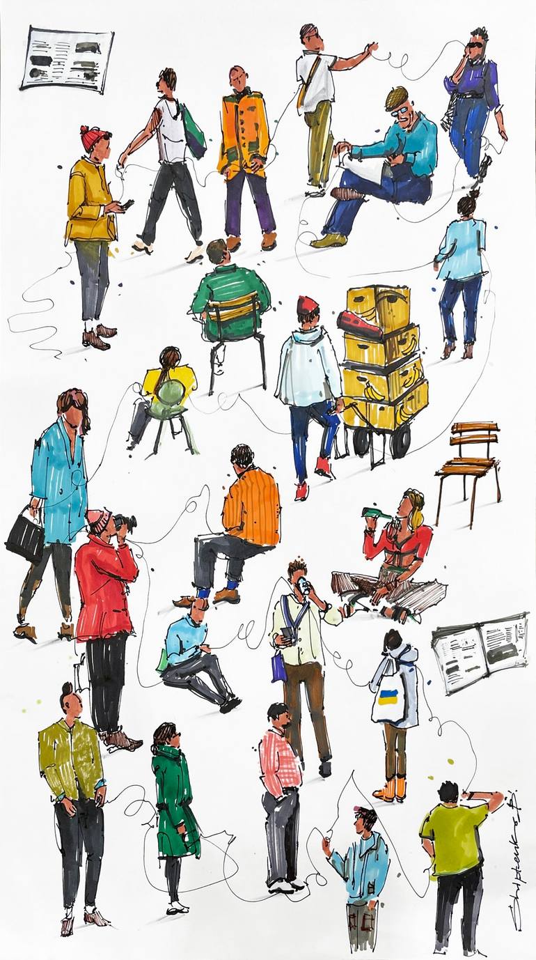 Street Style Drawing by Bogdan Shiptenko | Saatchi Art