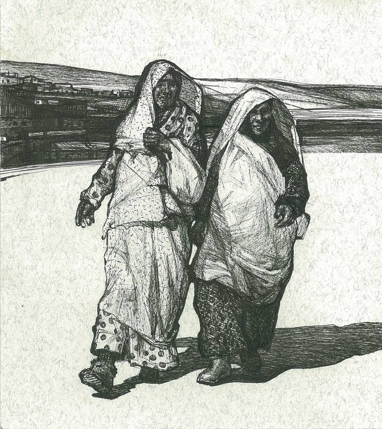 Berber women Drawing by Mariia Bobyreva | Saatchi Art