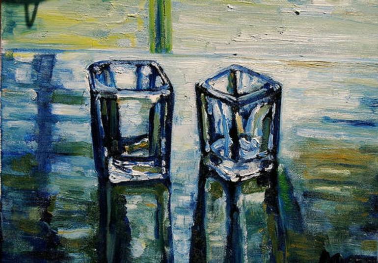 Duo of Glasses Painting by Michael Kent | Saatchi Art