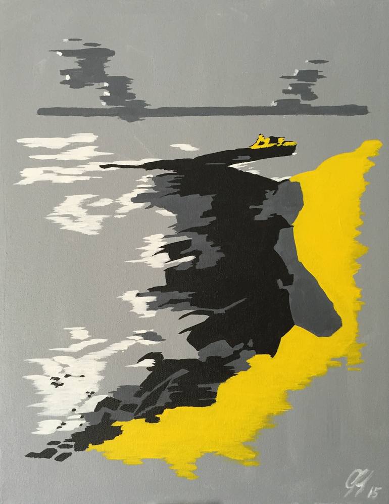 Worms Head from Coastal Path Painting by Gavin Howell | Saatchi Art