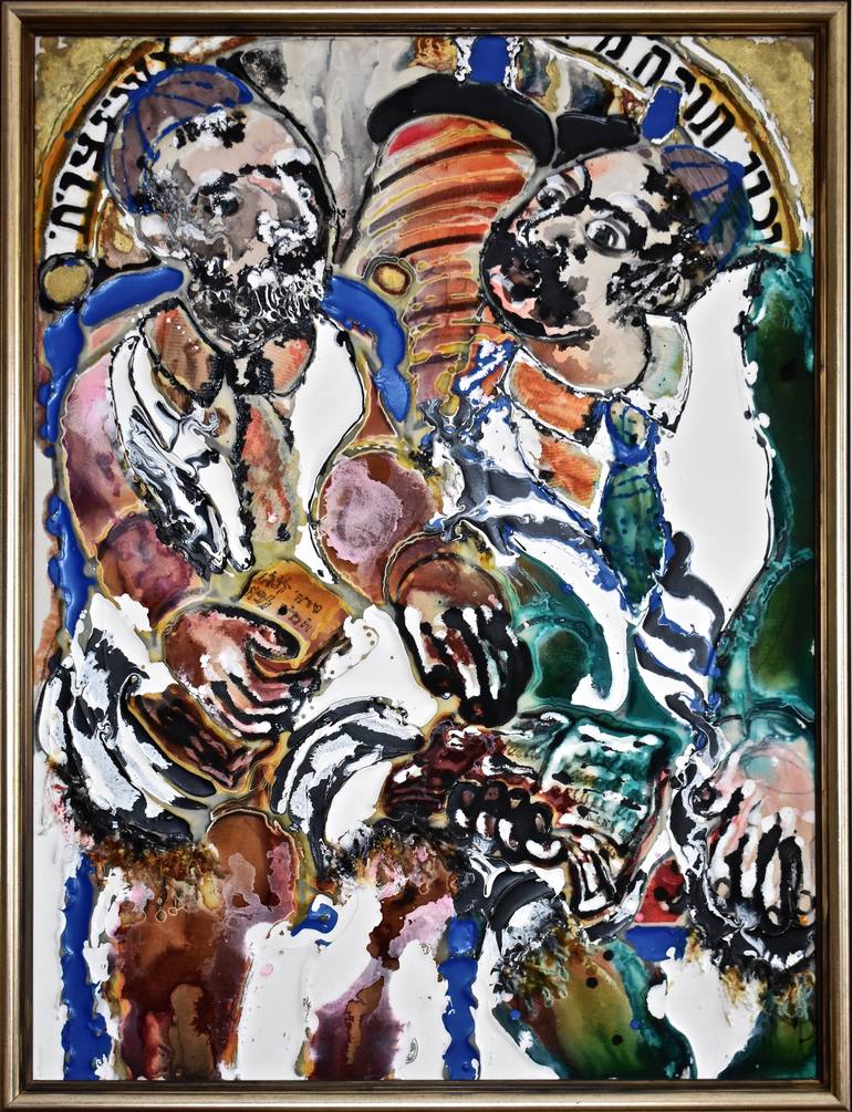 'The Rabbi and His Student' Painting by Stephen Epstein | Saatchi Art