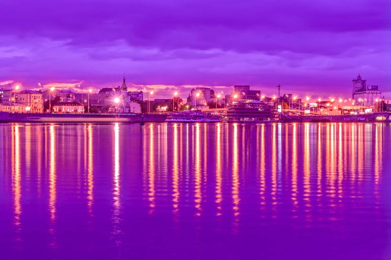 Reflection lights waterfront Photography by Serhii Simonov | Saatchi Art