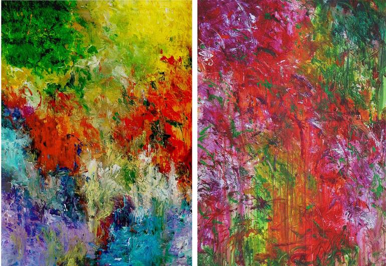 design 46-57 Diptych Painting by Ron Halfant | Saatchi Art
