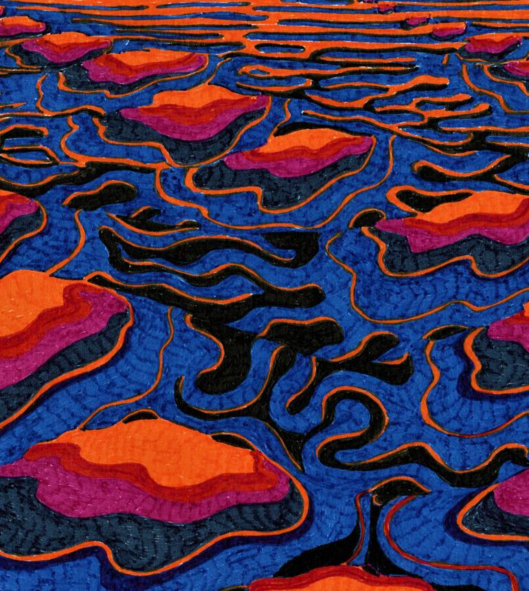 SUN AND SEA I Sea Waves XIII Drawing by Nives Palmic | Saatchi Art