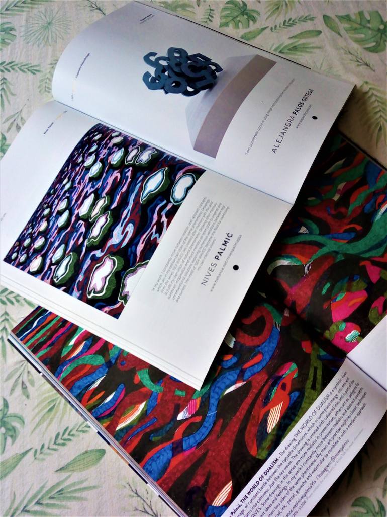 THE WORLD OF DUALISM The Sea Waves Series Drawing by Nives Palmic ...