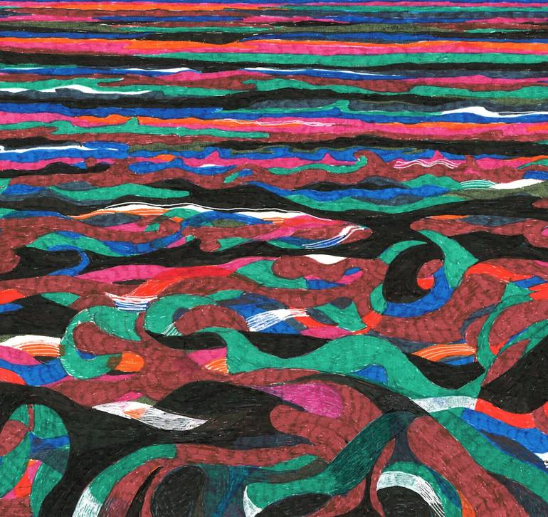 THE WORLD OF DUALISM The Sea Waves Series Drawing by Nives Palmic ...