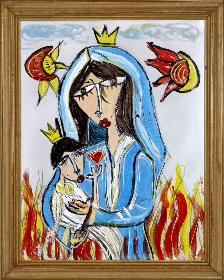 La Madonna del Fuoco Painting by Alessandro Siviglia | Saatchi Art