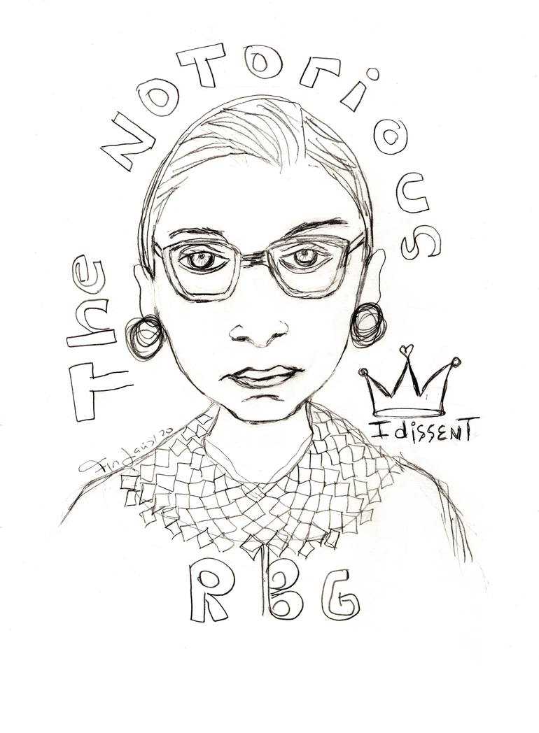 The Notorious RBG Painting by Flor Larios | Saatchi Art