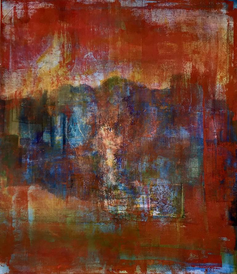 Red Overpainting Painting by Steph Hermes | Saatchi Art