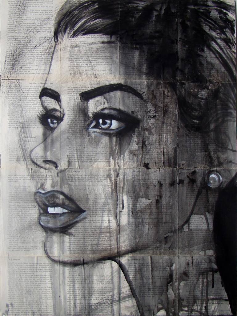 expectation (of the book pages)(female portrait.) Drawing by Jaco art ...