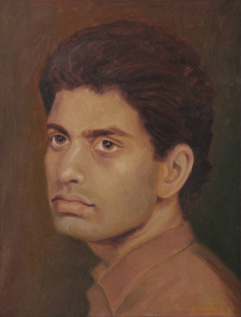 Self Portrait Painting by Kanaka Raju Rana | Saatchi Art
