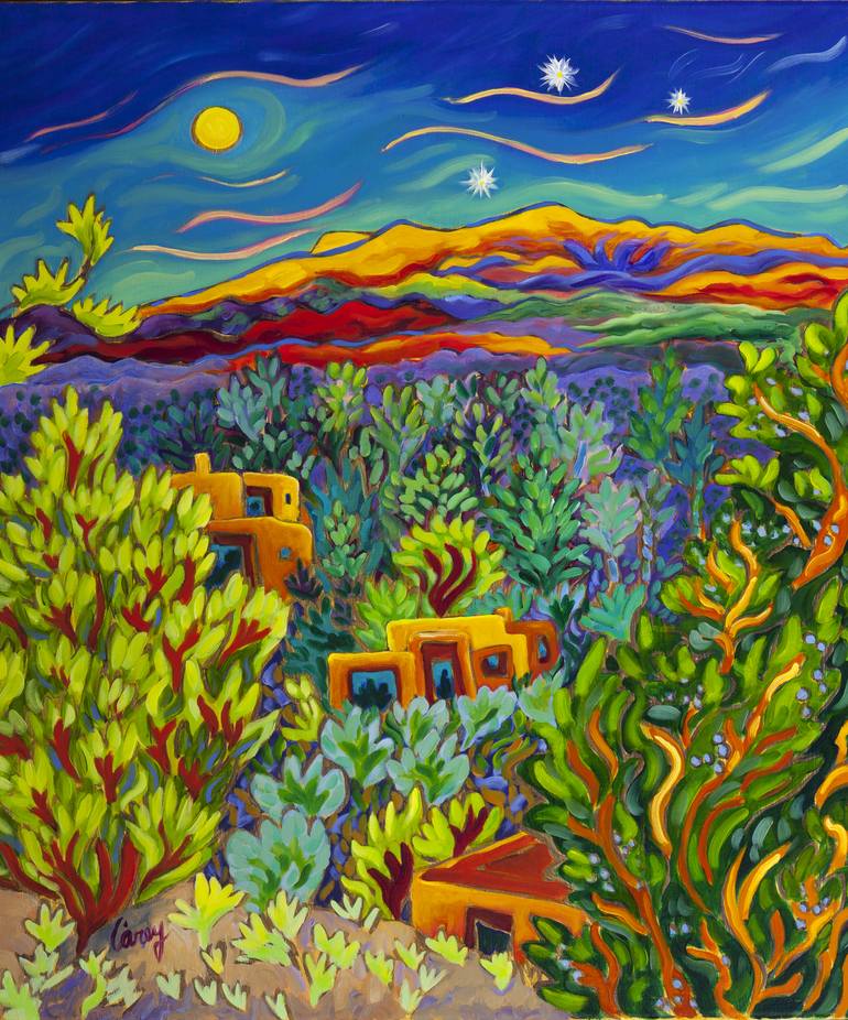 Under the Spell of Three Stars Painting by Cathy Carey | Saatchi Art