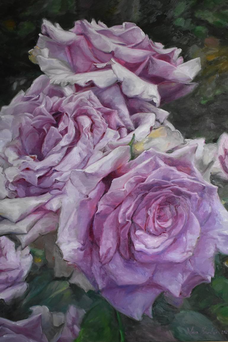 Purple Roses Painting by Van Krusteva | Saatchi Art