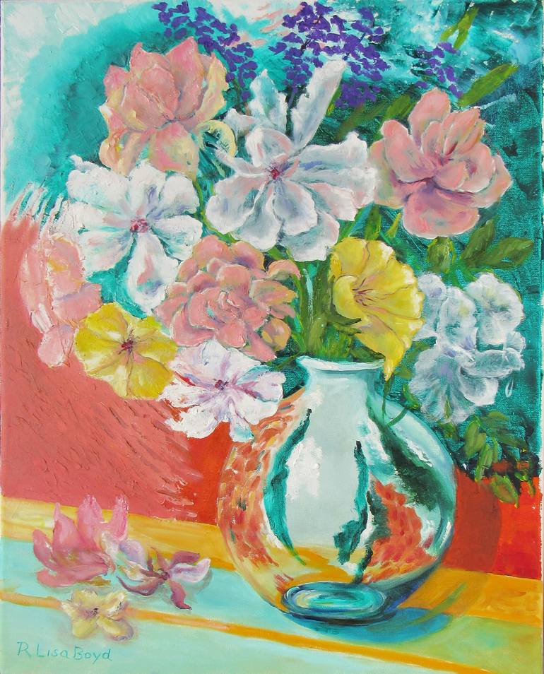 Spring Flowers Painting by Lisa Boyd | Saatchi Art