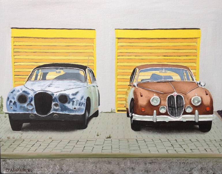 Two Jags Painting by Jill Ann Harper | Saatchi Art