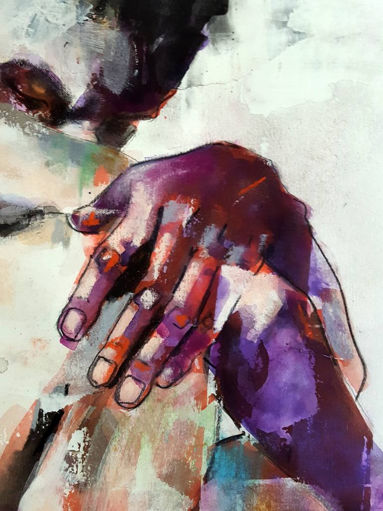 crouching figure 7-8-19 Painting by thomas donaldson | Saatchi Art