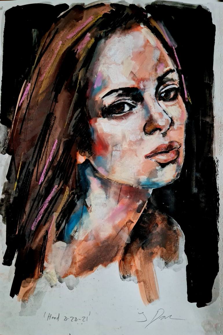 Head 8-28-21 Painting by thomas donaldson | Saatchi Art