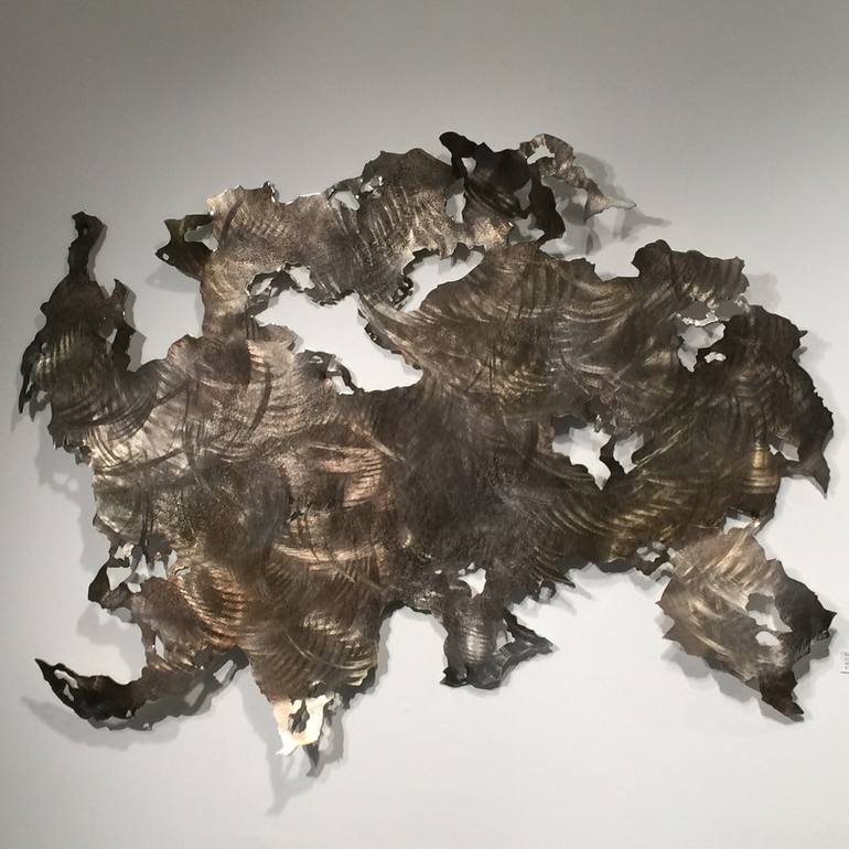 Enigma Gold/Pewter - Expressionist Artwork by Contemporary Metal Artist ...