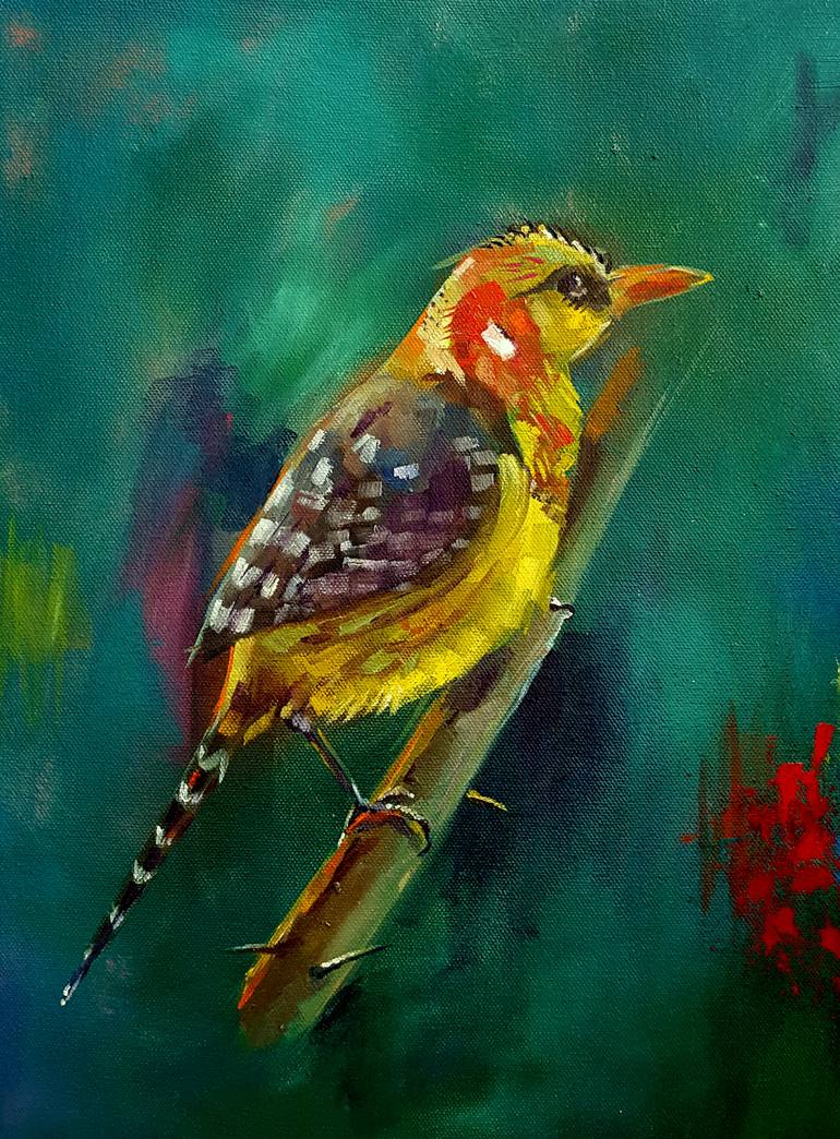 Jewel Birds - Oil Paintings' Triptych Painting by Bhavna Misra ...