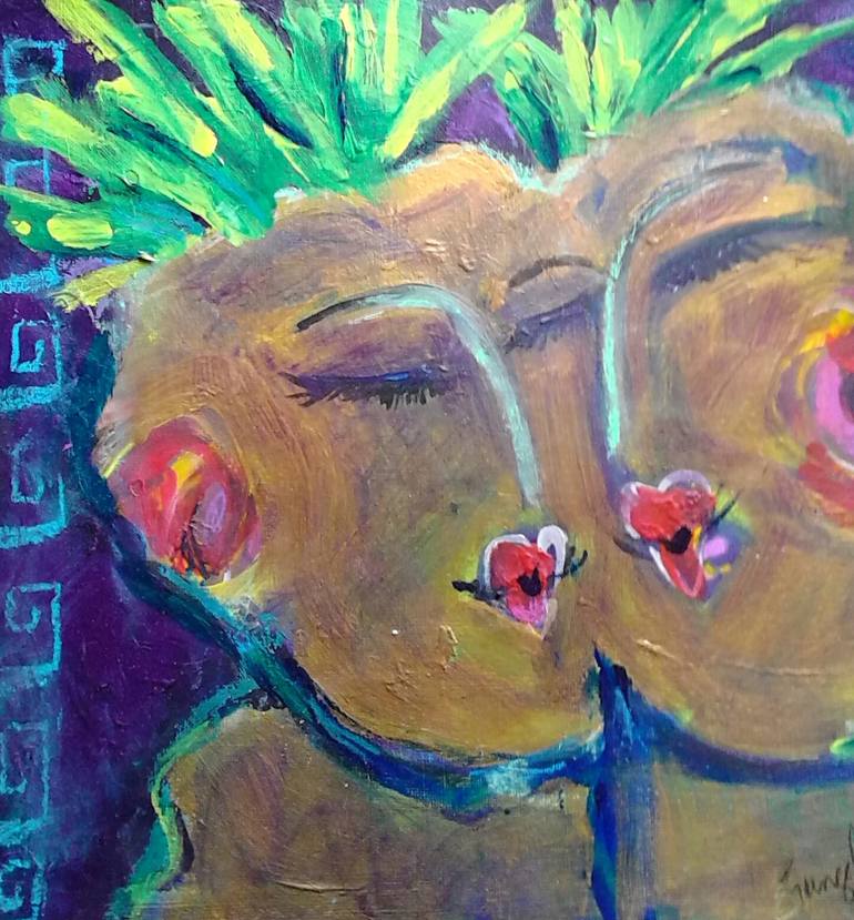 Two Ritas Painting by Evangelisa Melonas | Saatchi Art