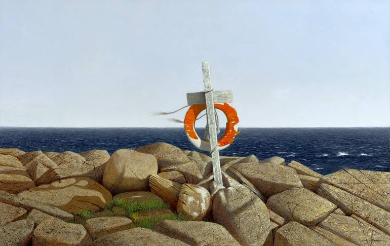 Monhegan Lifeline Painting by James Bonner | Saatchi Art