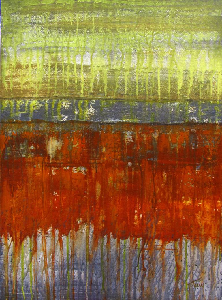 Dripping paint abstract, Running Down Painting by Kelly Hutchinson ...