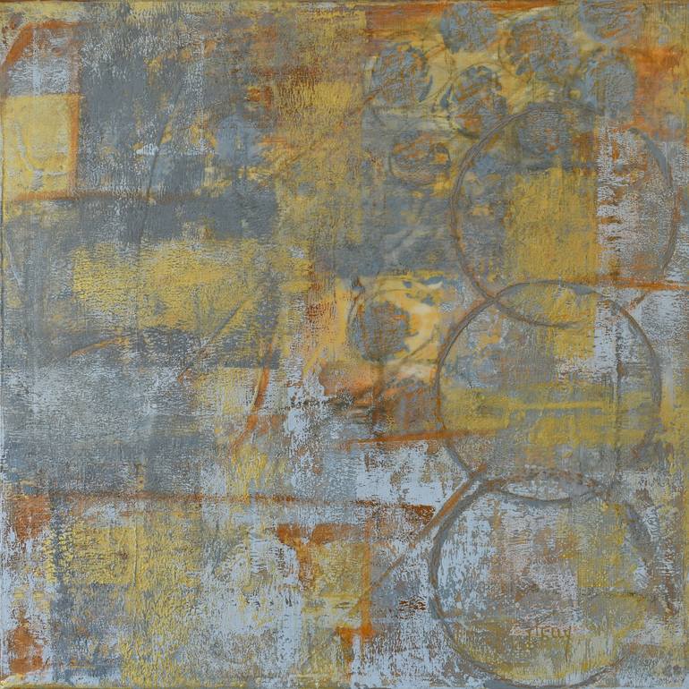 Small gray acrylic abstract, Subtle Painting by Kelly Hutchinson ...