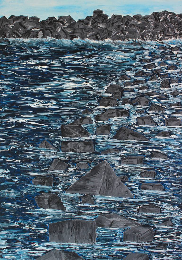 Floating stones Painting by Nichts Mehr | Saatchi Art