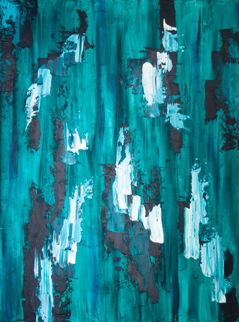Pthalo Turquoise 36x48 Painting by Amanda Phipps | Saatchi Art