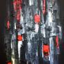 Black Gray Red 24x36x2 Painting by Amanda Phipps | Saatchi Art